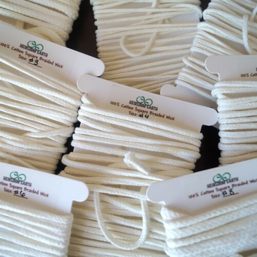 Bulk Pack Square Braided Cotton Candle Wick Beeswax Candle - Etsy