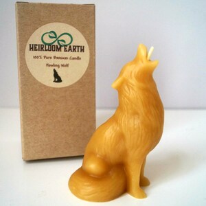Pure Beeswax Howling Wolf Candle, Wolf Gift, Wolf Candle, Wolf Spirit ...