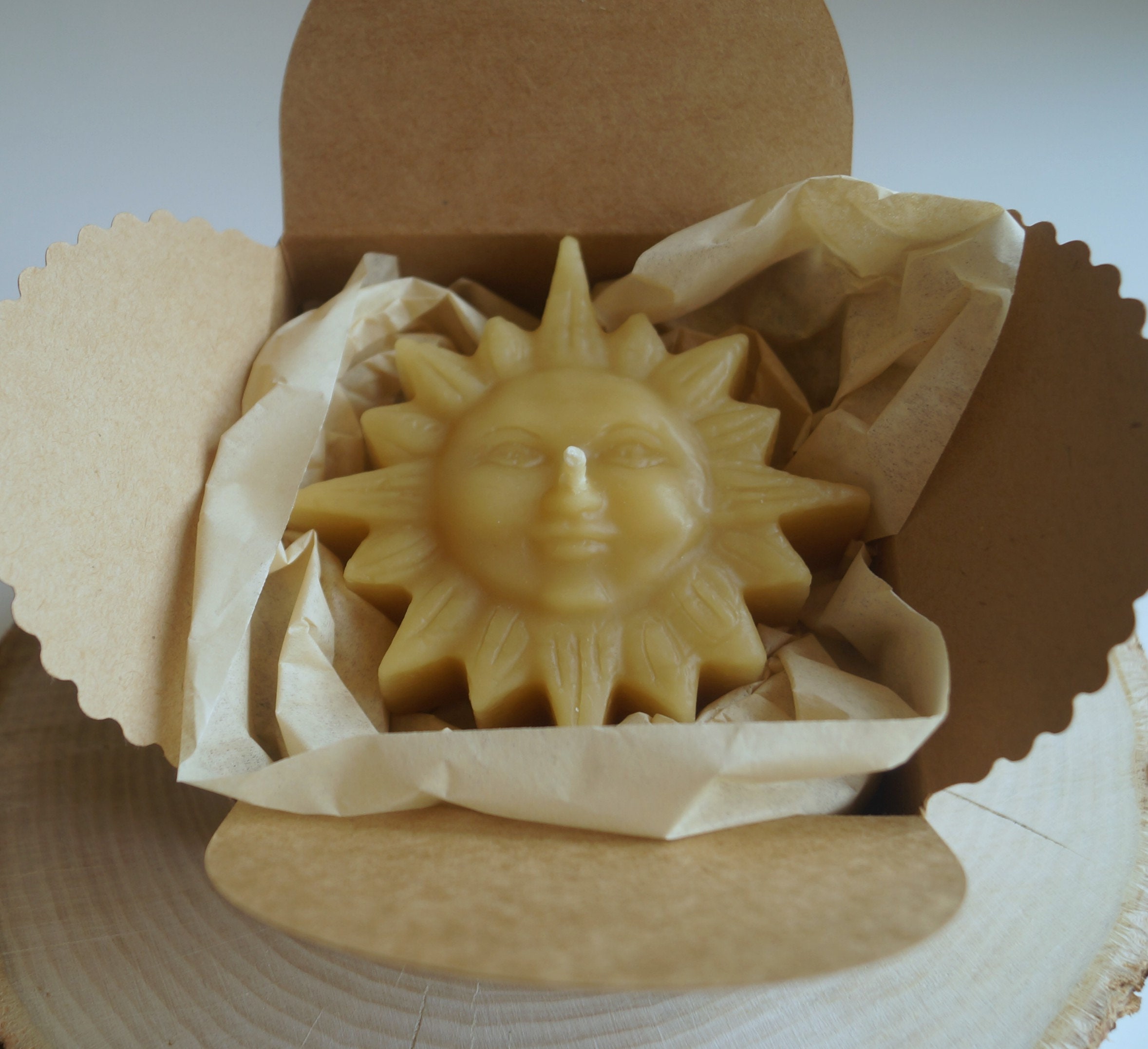 Pure Beeswax Sun Candle Sun God Sun Goddess Nature Candle - Etsy