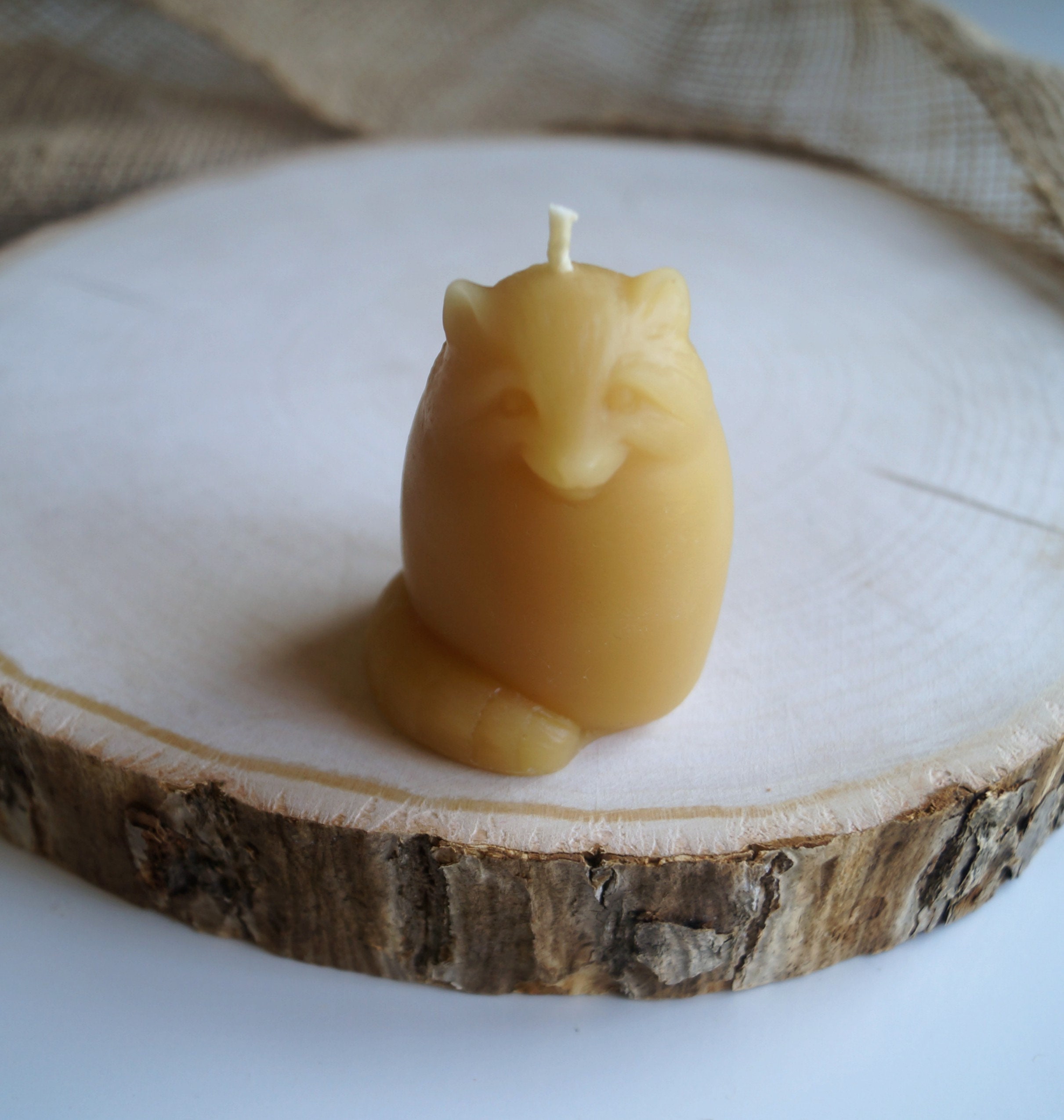 Pure Beeswax Raccoon Votive Animal Candles Animal Decor | Etsy