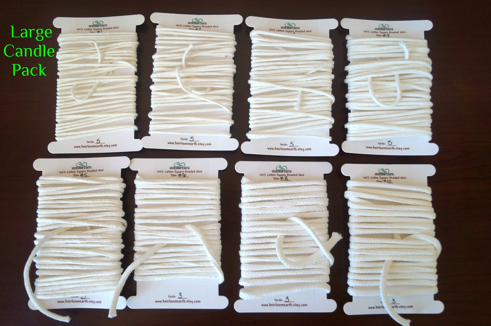 Variety Packs Square Braided Cotton Candle Wick Beeswax | Etsy