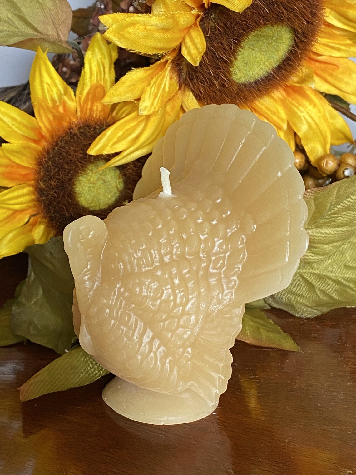 Pure Beeswax Turkey Candle Turkey Decor Thanksgiving - Etsy