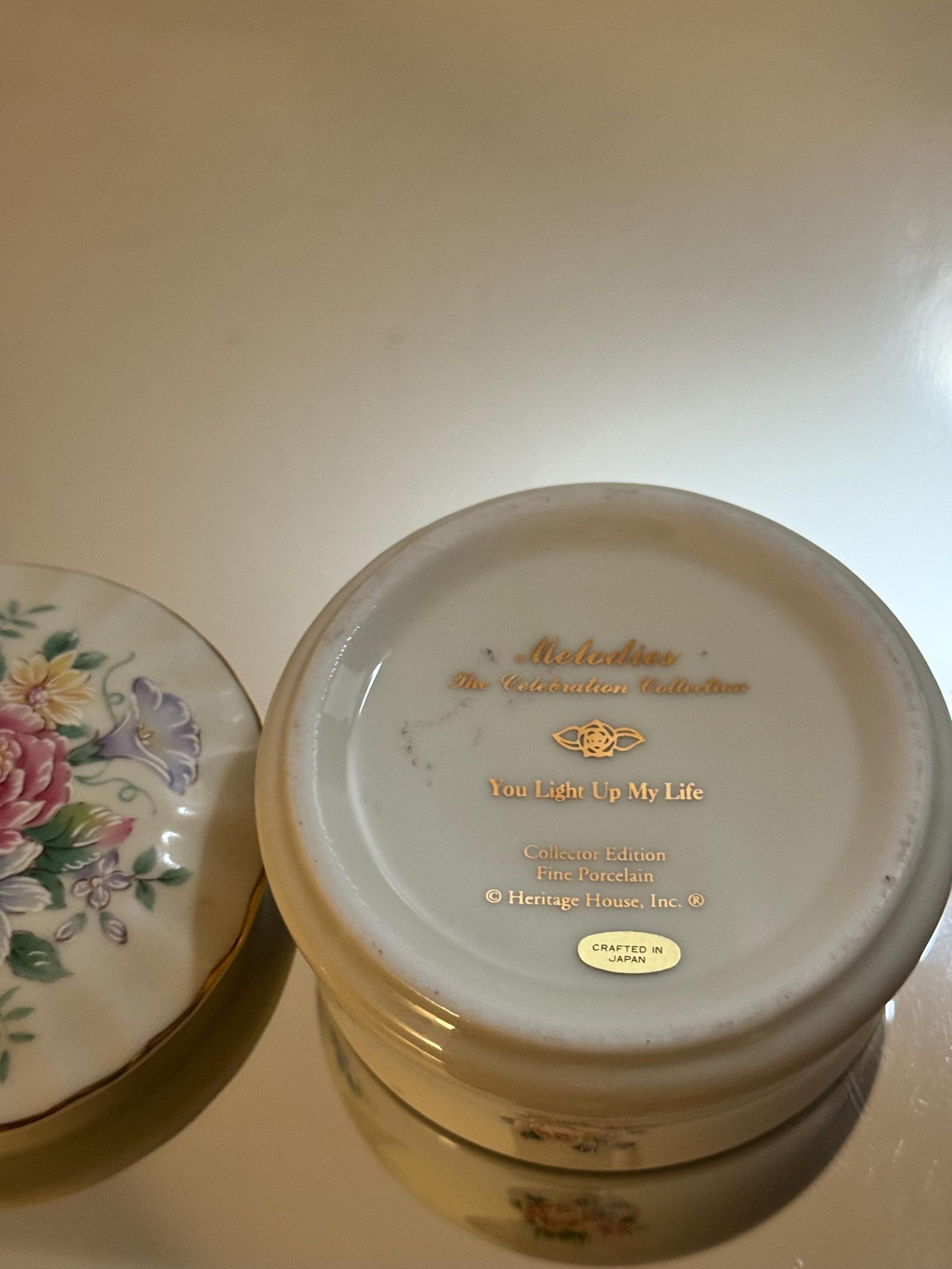 Vintage Porcelain Music Jewelry Box | Rococo Floral Vanity Decor - Etsy