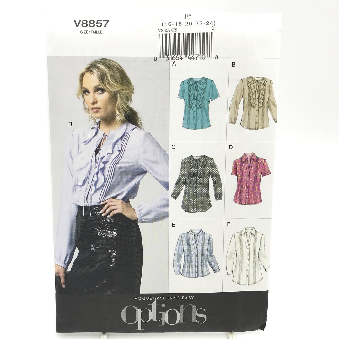 Vogue 8857 Plus Size Button Front Blouse and Tunic W Ruffles - Etsy