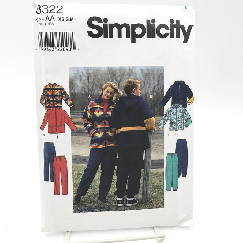 Simplicity 8322 Unisex Jacket and Pants Size XS M Uncut Sewing | Etsy