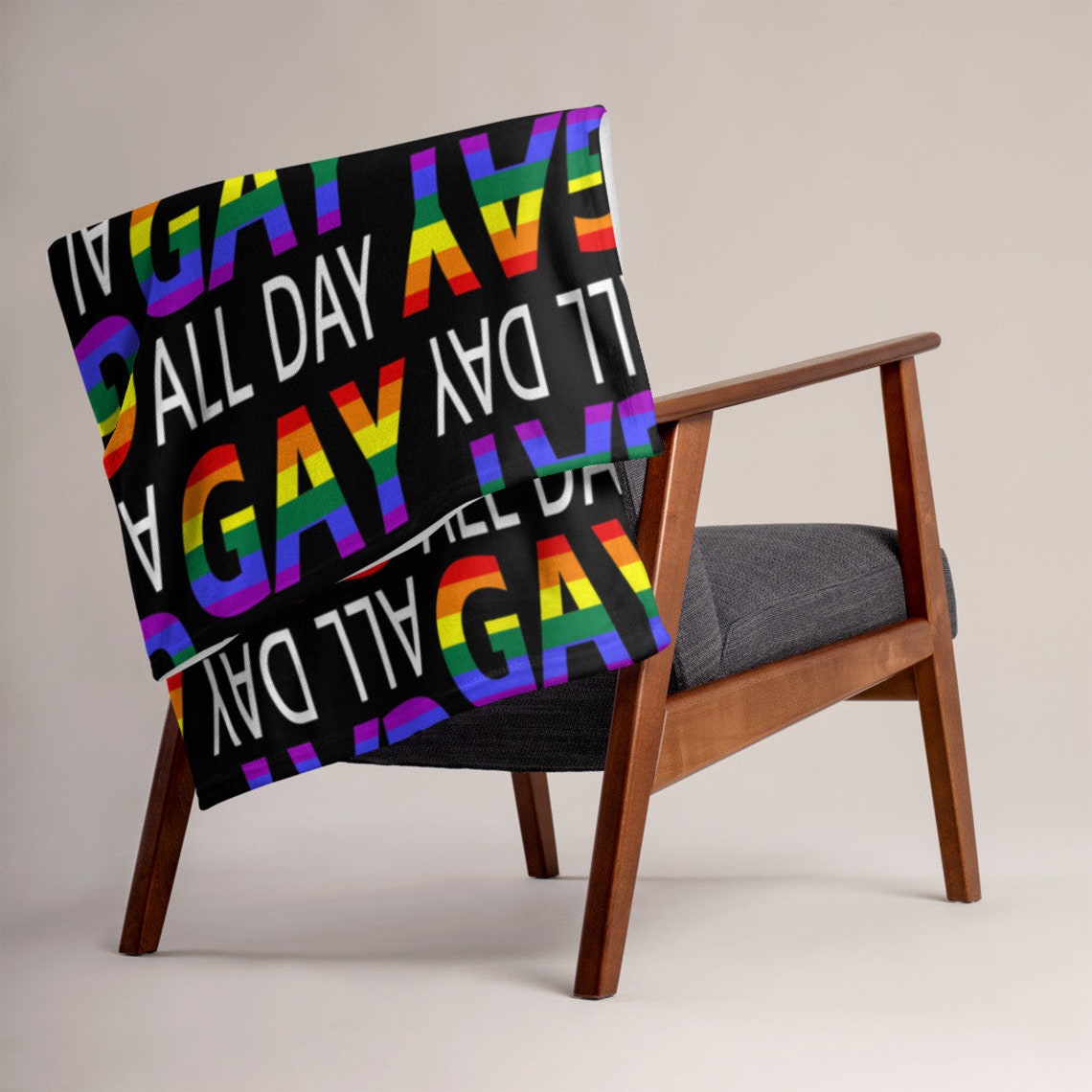 Gay All Day Fleece Throw Blanket. LGBTQ Home Decor Soft - Etsy