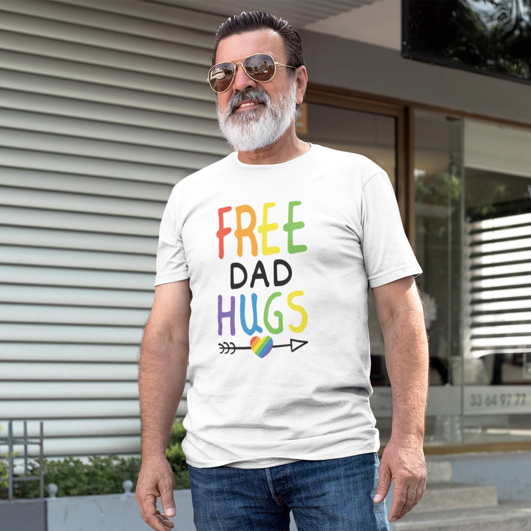 Free Dad Hugs Rainbow Pride T-shirt LGBTQ Ally Father Tee - Etsy