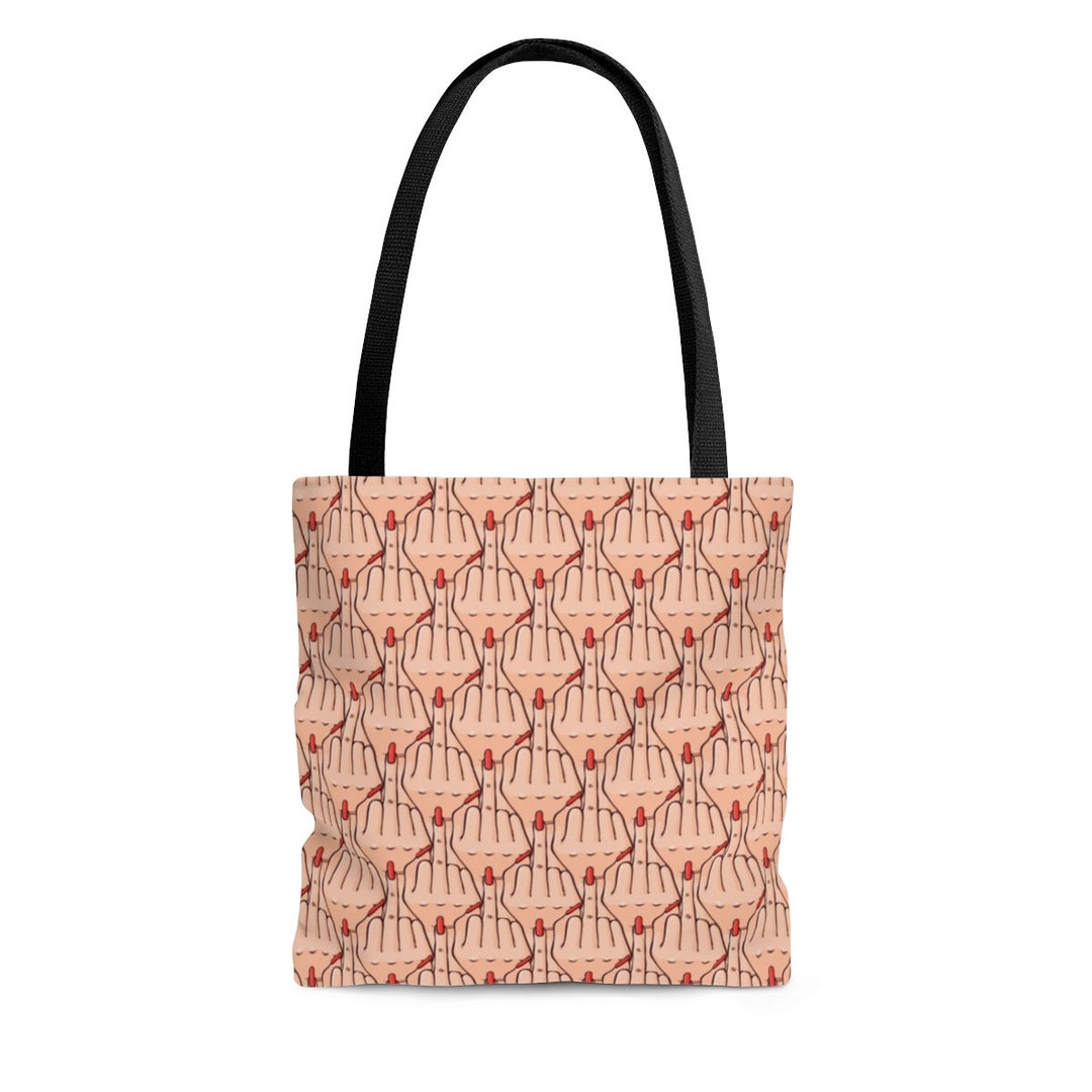 Middle Finger Pattern Tote Bag - Etsy