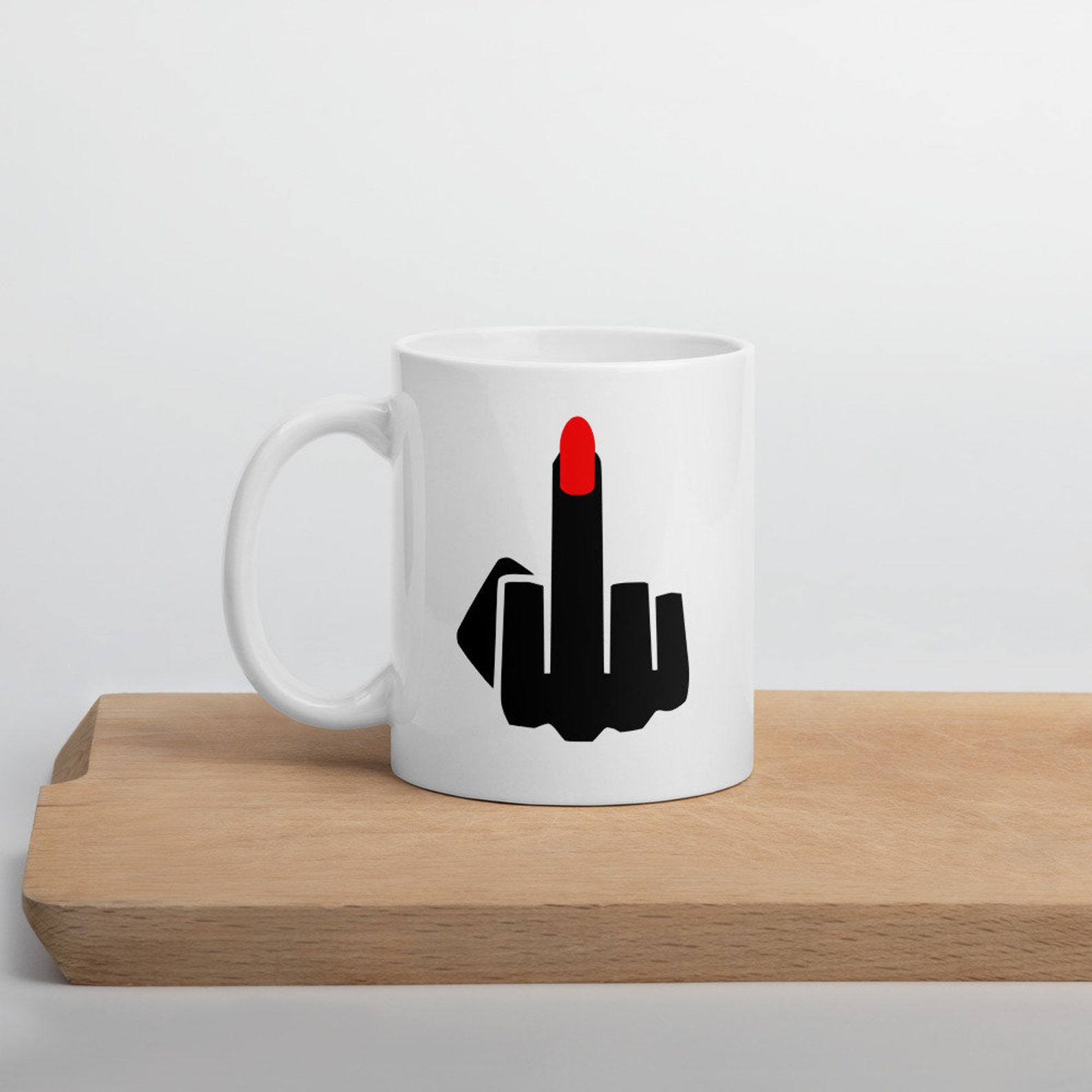 Middle Finger Coffee Mug. Ladies Long Red Fingernail Flip off - Etsy
