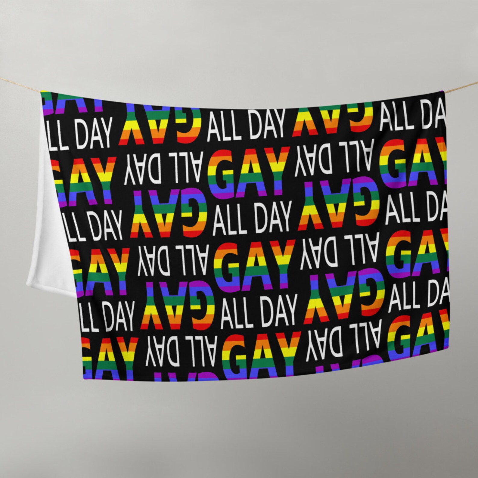Gay All Day Fleece Throw Blanket. LGBTQ Home Decor Soft - Etsy
