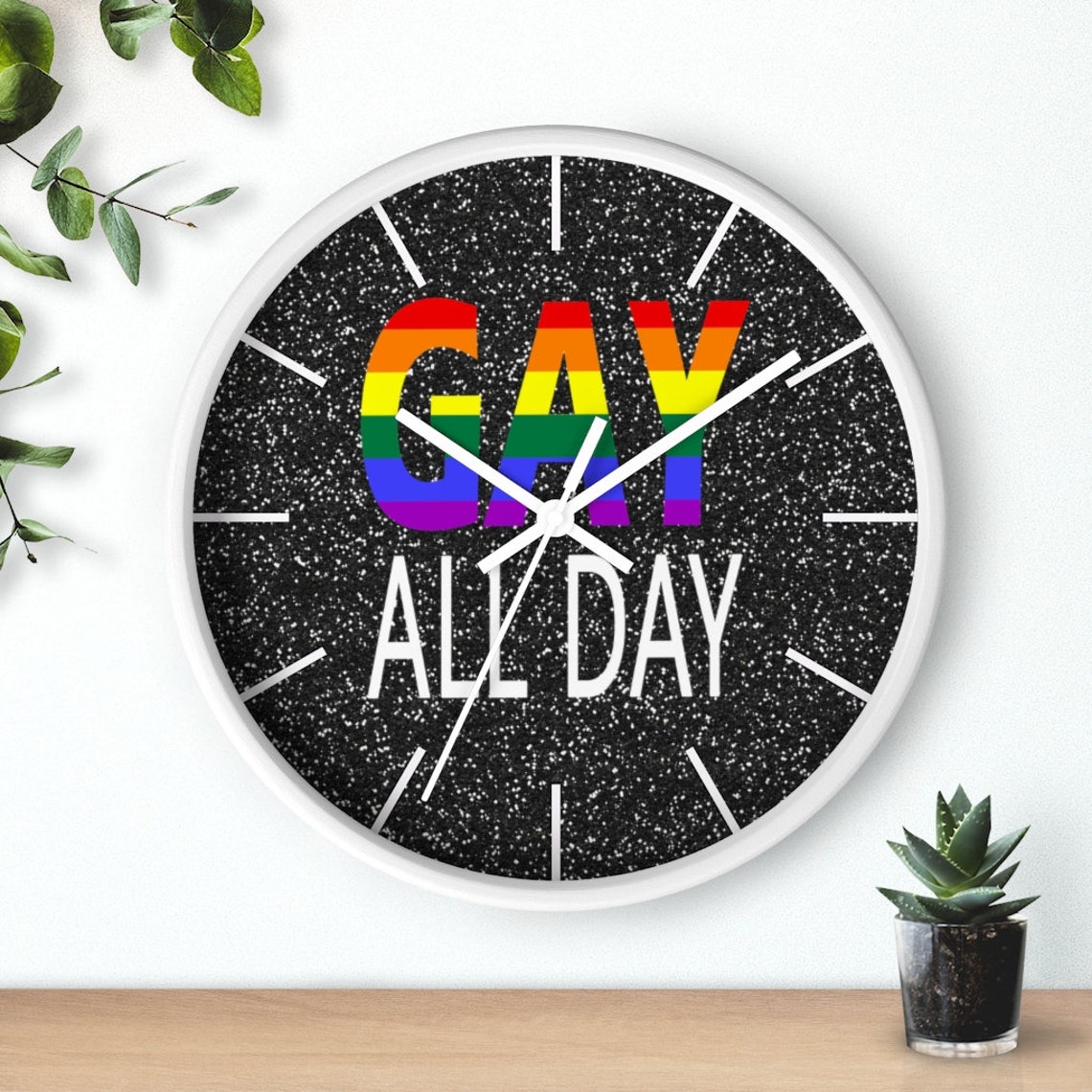 Gay All Day Wall Clock. Rainbow Gay Pride Home Decor - Etsy