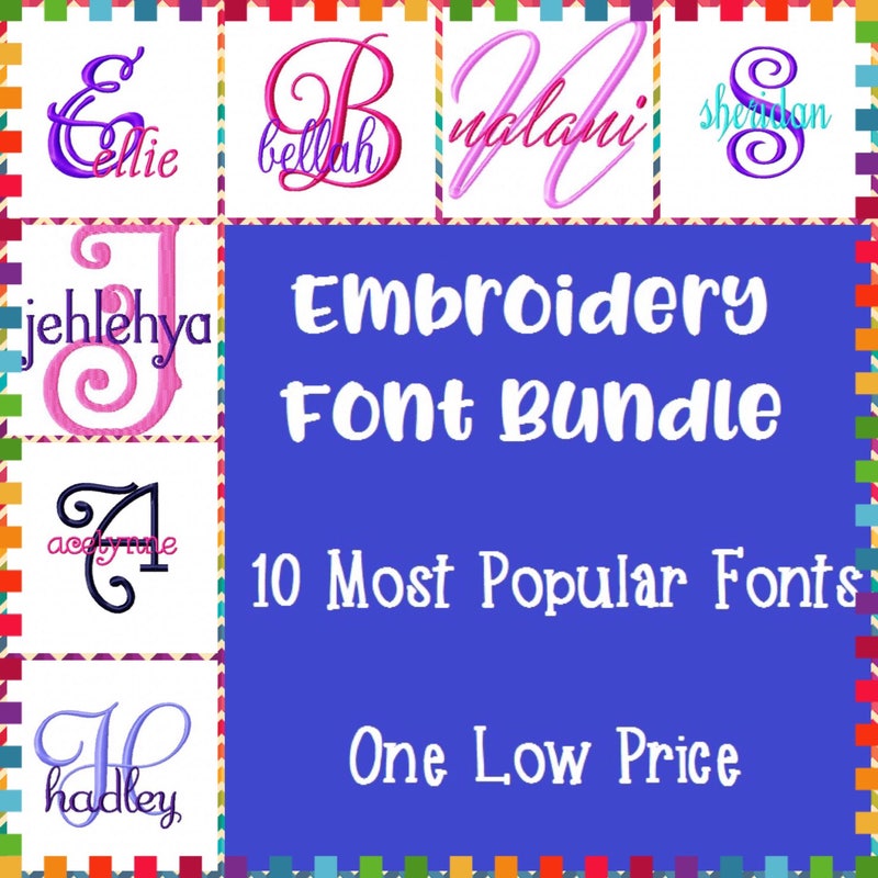 Monogram Font Embroidery - Etsy