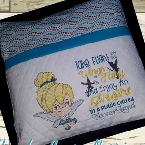 Take Flight on the Wings Tink Fairy, Reading Pillow Saying Pocket ...