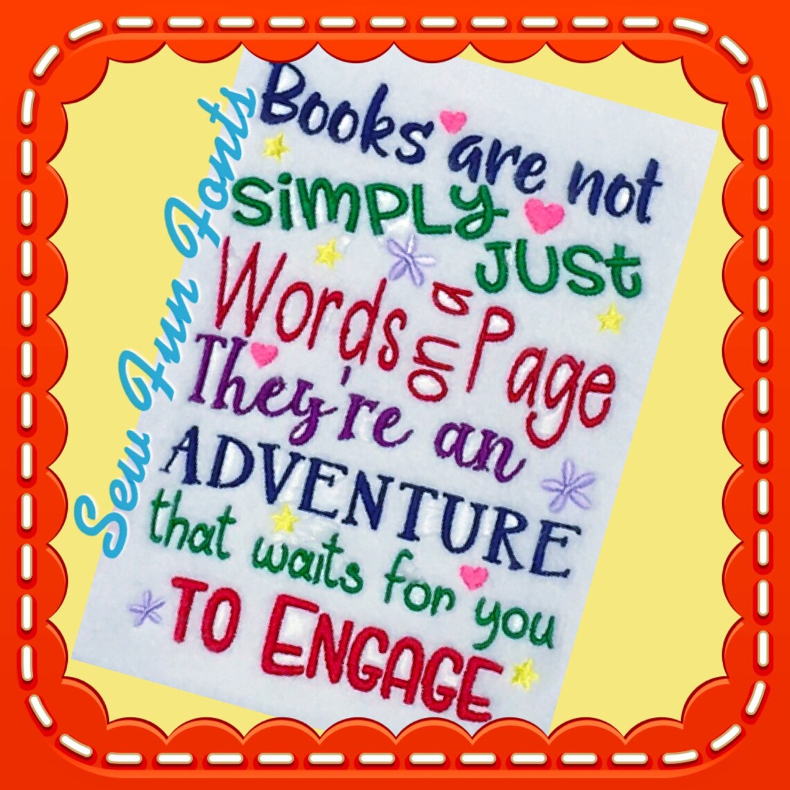 Book Saying Embroidery Design, Subway Art (instant Download) - Etsy