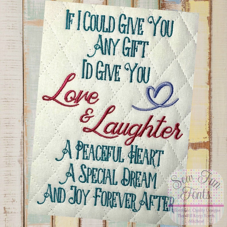If I Could Give You Any Gift Embroidery Design Love and - Etsy