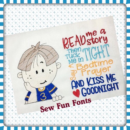 Read Me A Story Boy Embroidery Saying Wispy Filled Design - Etsy