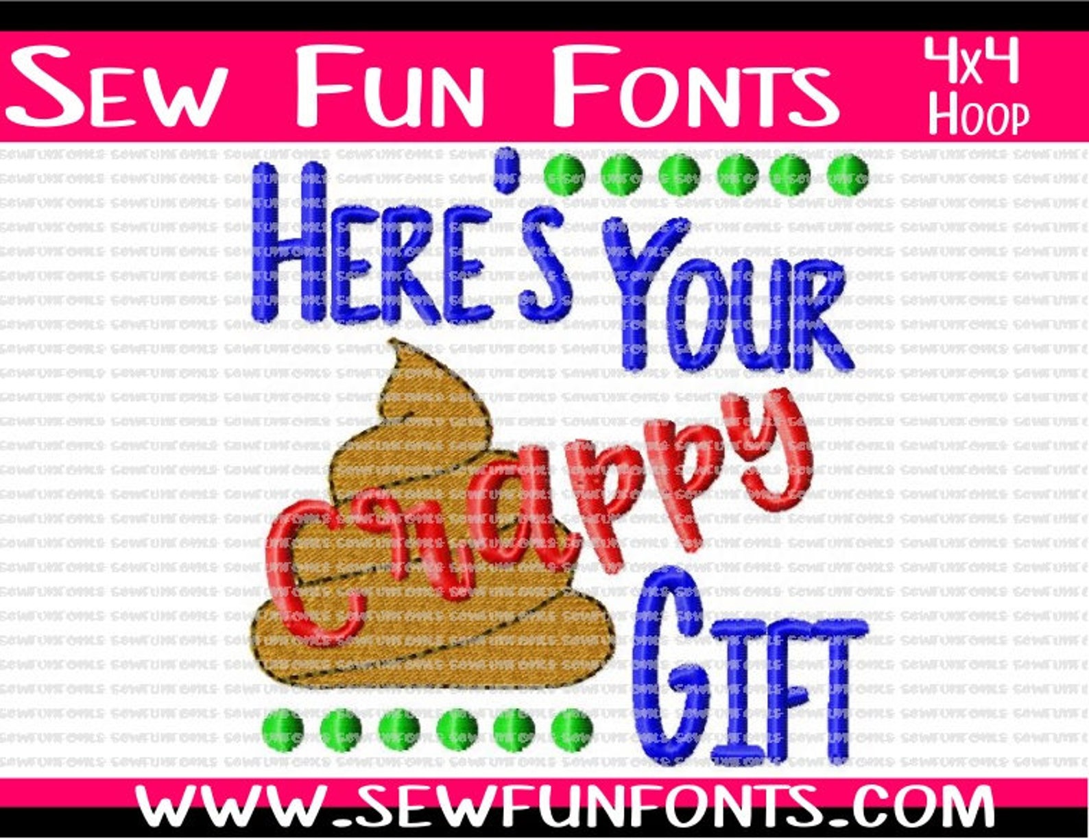 Here's Your Crappy Gift Toilet Paper Embroidery Design, 4x4 Hoop, Pes ...