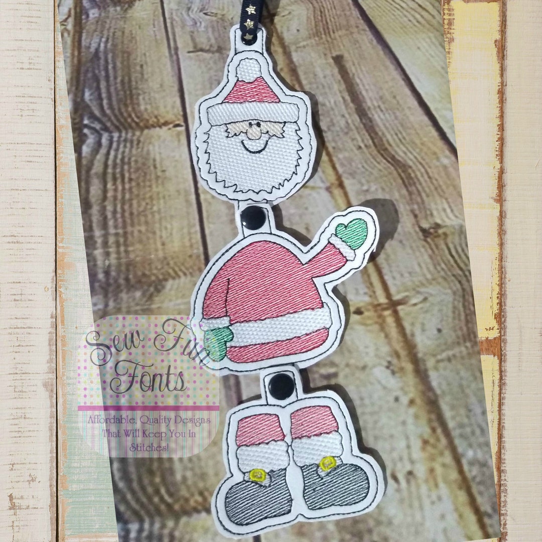 Santa Snap Mixer Machine Embroidery Design, Christmas Key Fob (ITH) - Etsy