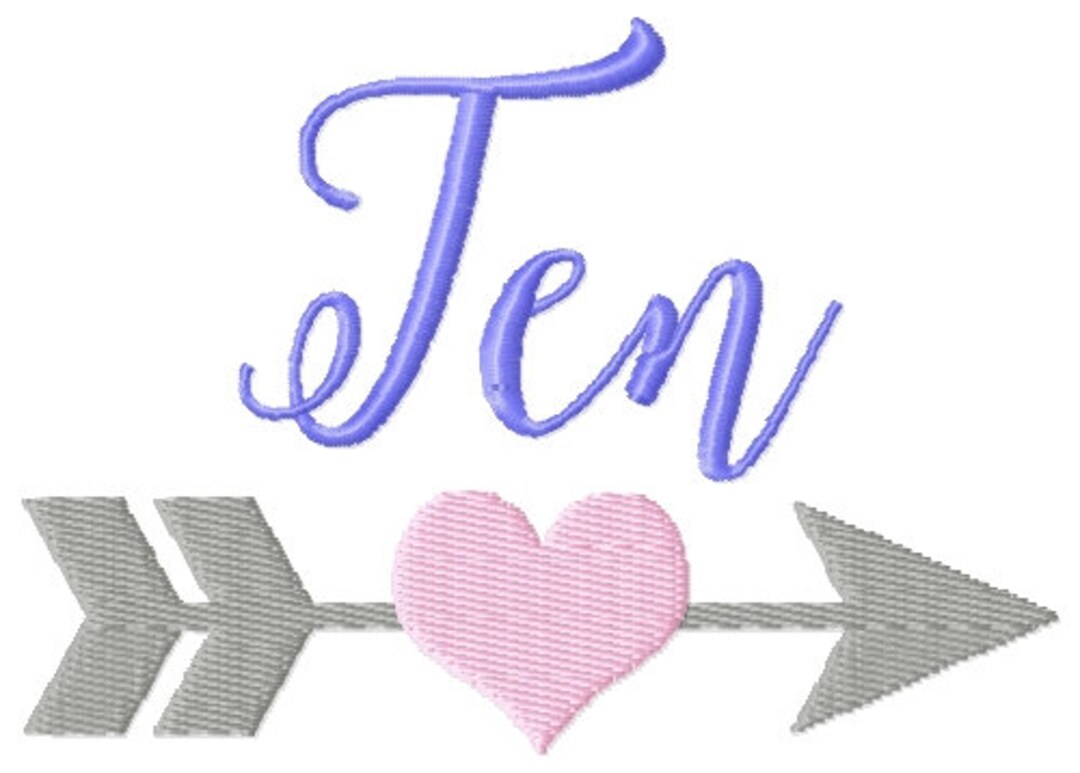 Ten Arrow Heart Embroidery Design, 4x4 Hoop (instant Download) - Etsy