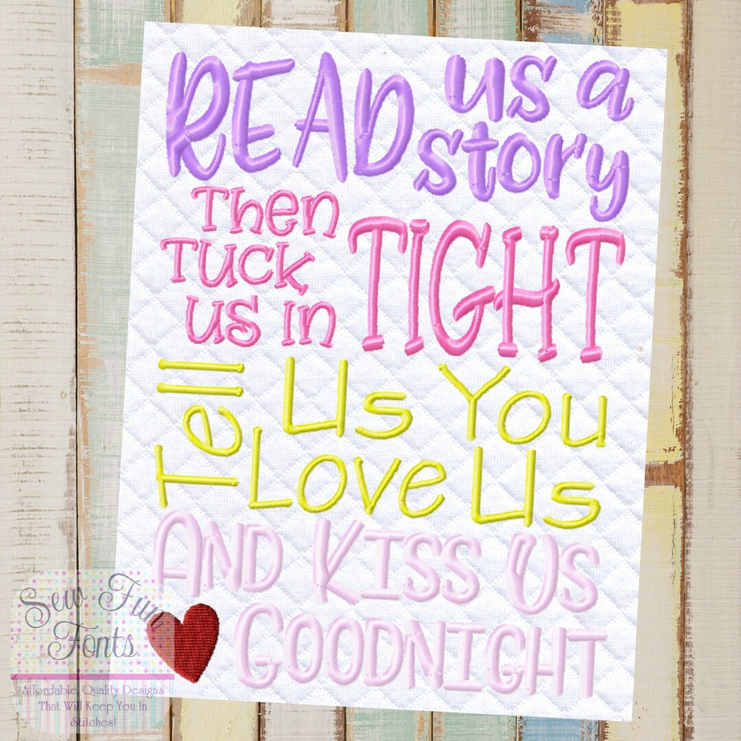 Read Us A Story Machine Embroidery Design, Twin, Triplet, Multiples ...