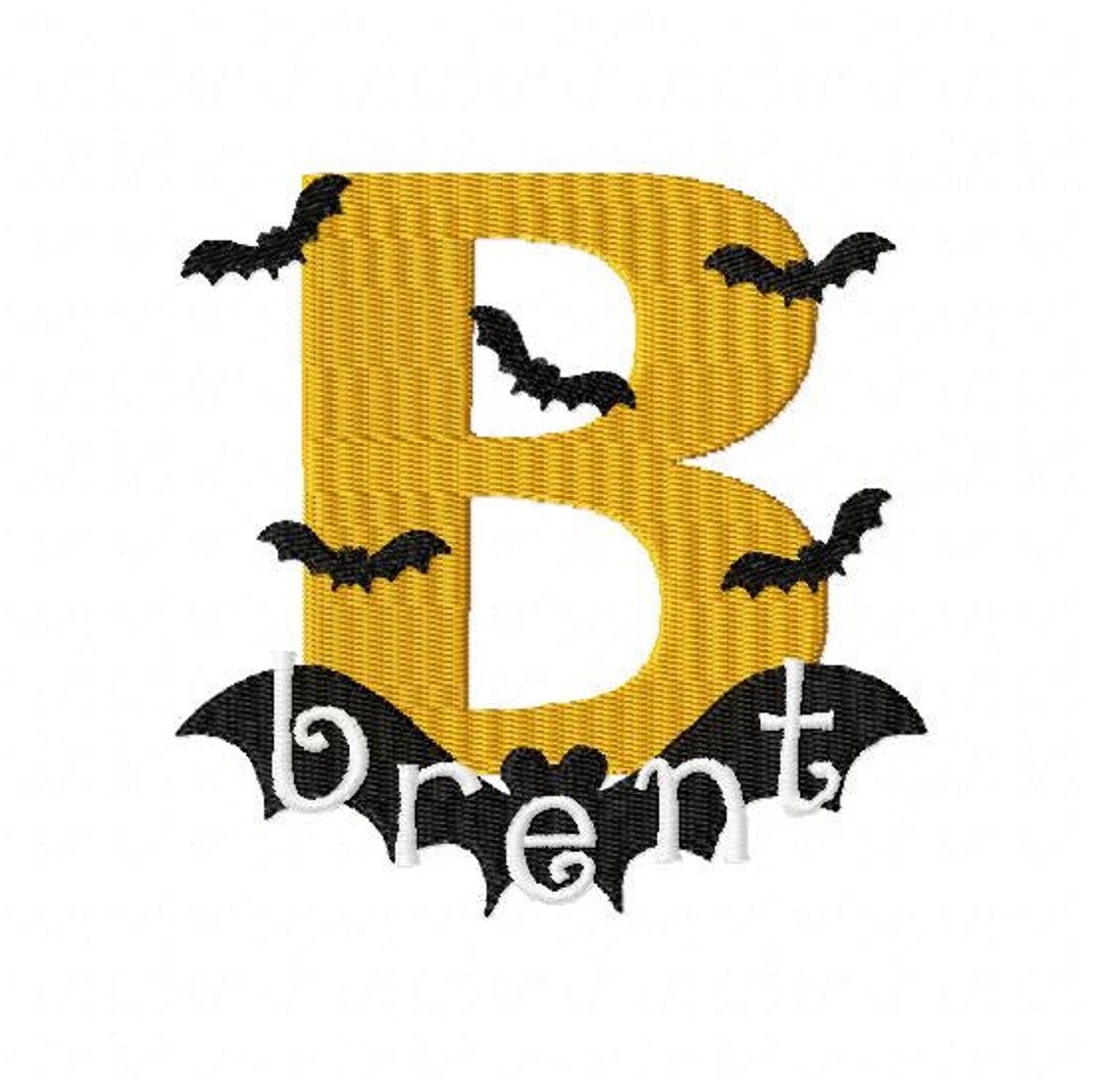 Halloween Bat Machine Embroidery Monogram Font Alphabet Design Set ...
