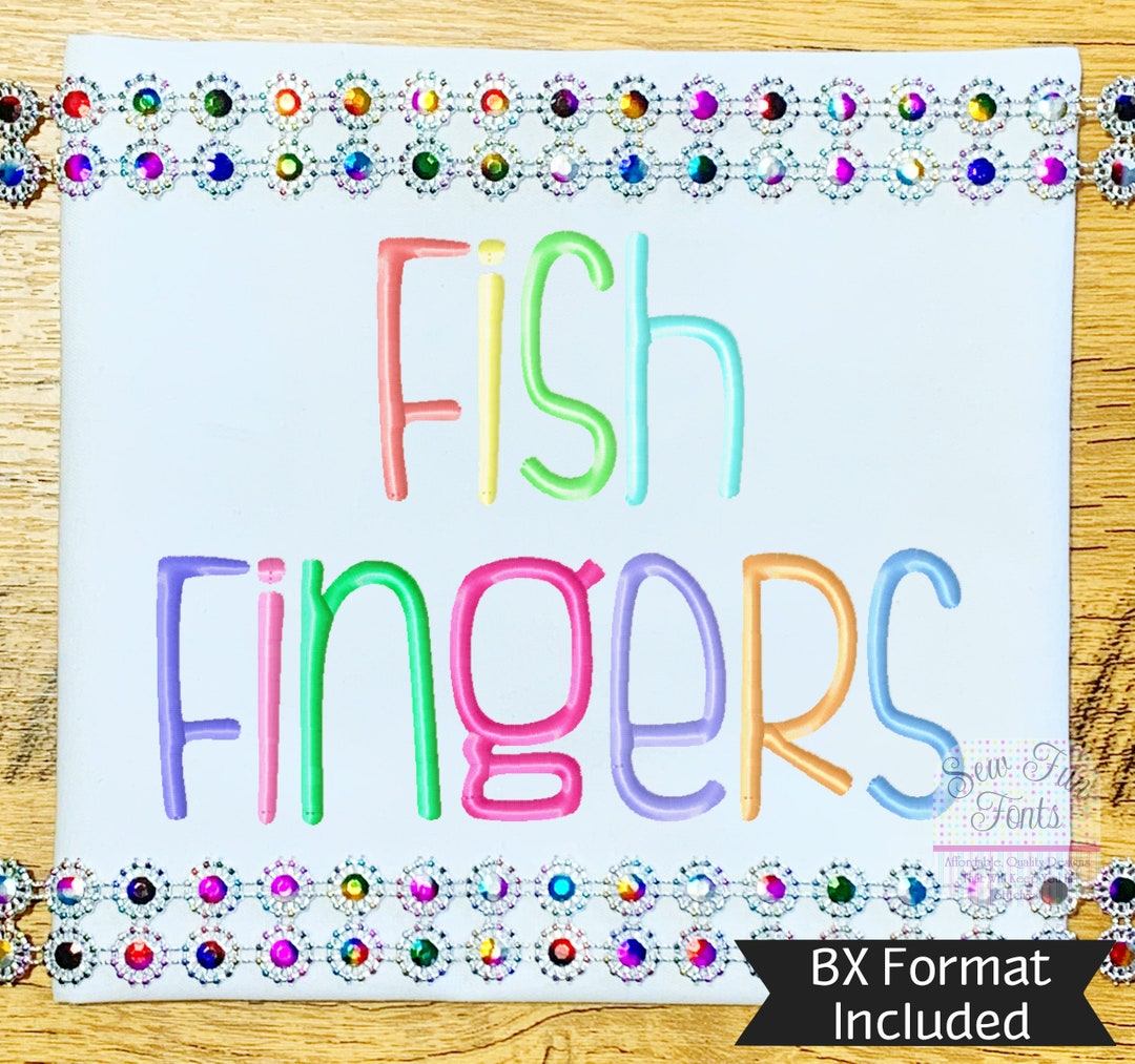 Fish Fingers Font Monogram #152 Machine Embroidery Font Alphabet - 7 ...