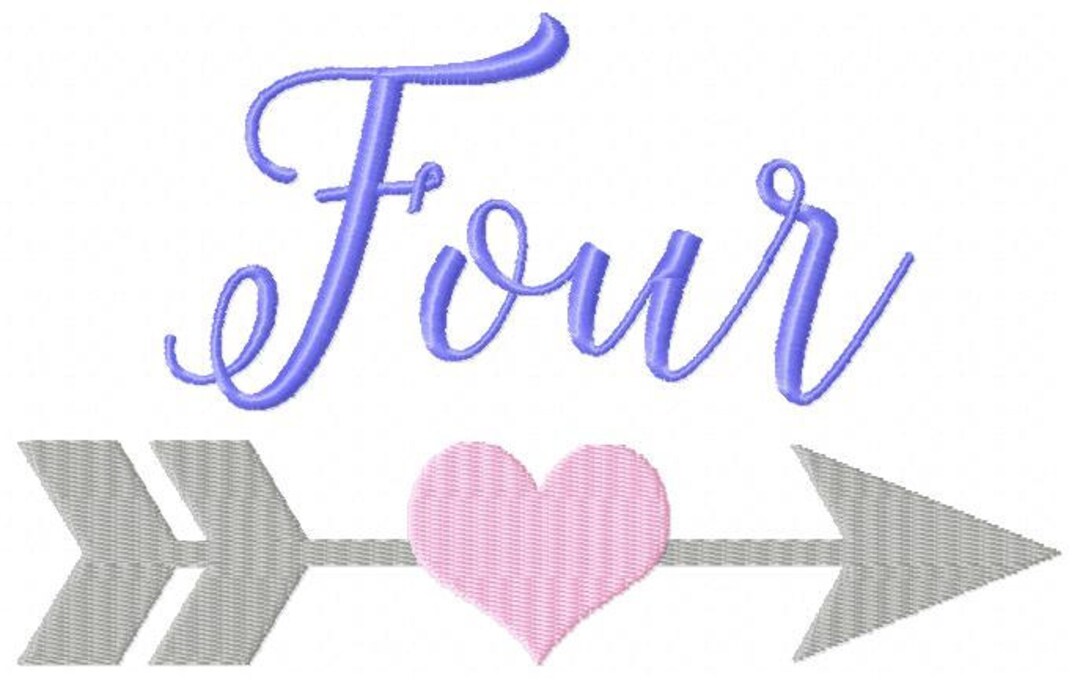 Four Arrow Heart Birthday Number Machine Embroidery Design - Etsy