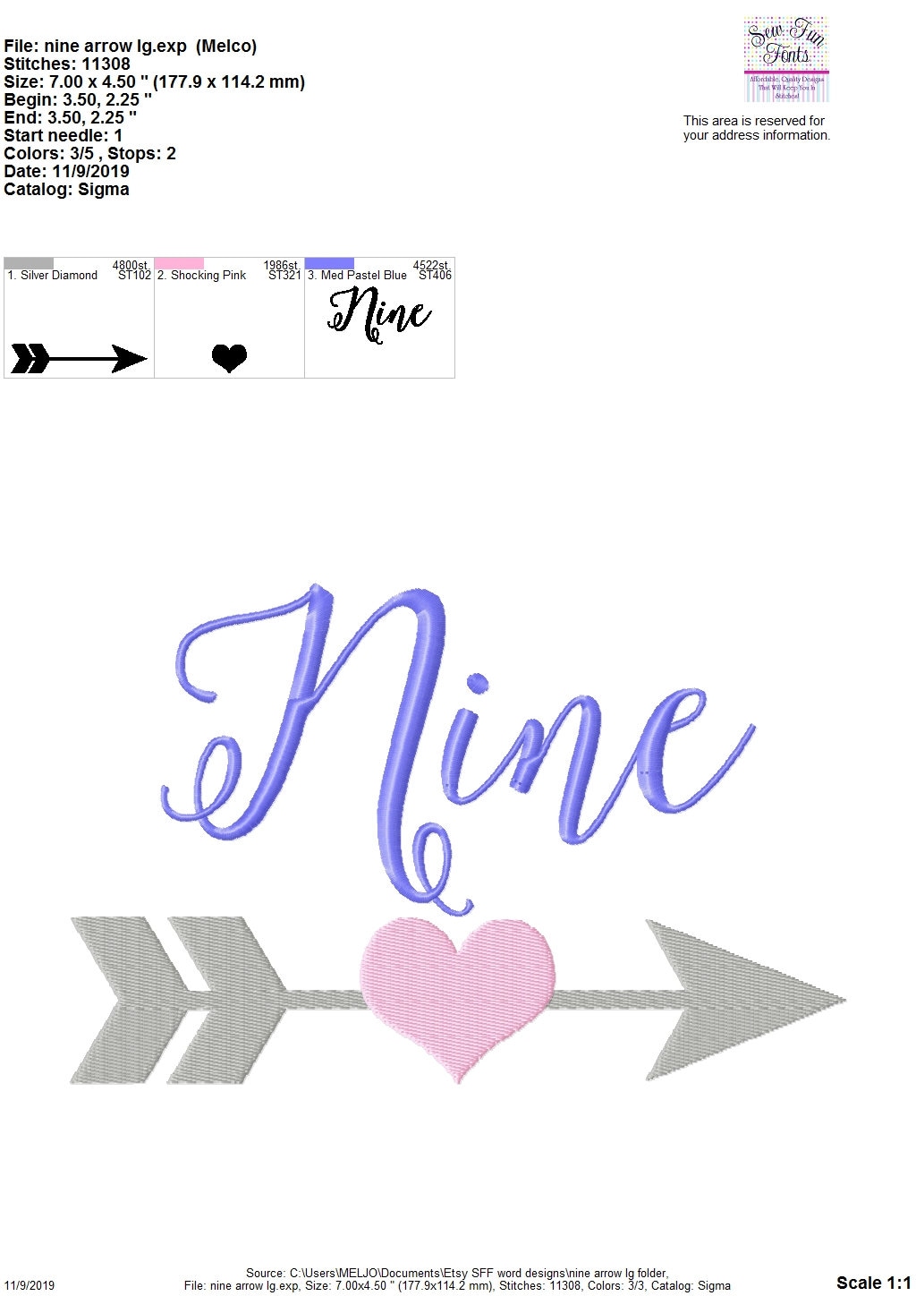 Nine Arrow Heart Birthday Number Machine Embroidery Design | Etsy