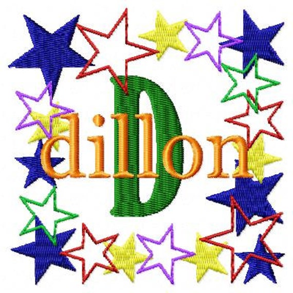 Stars 2 Machine Embroidery Monogram Font Alphabet Design Set | Etsy