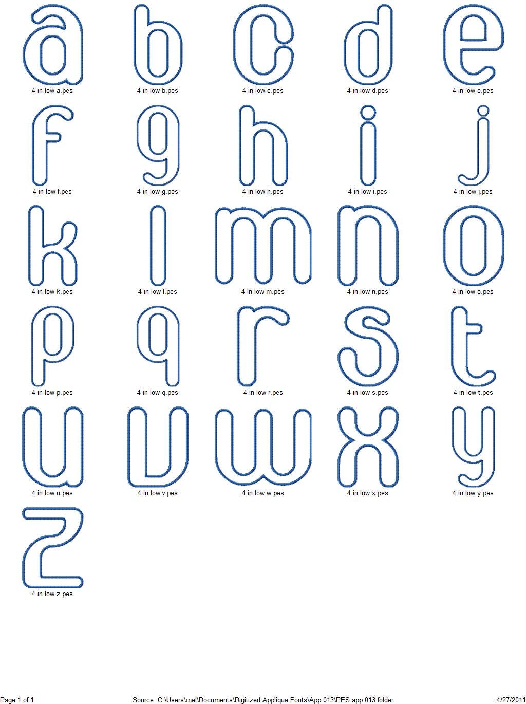 Applique Font 013 Machine Embroidery Monogram Font Alphabet - Etsy