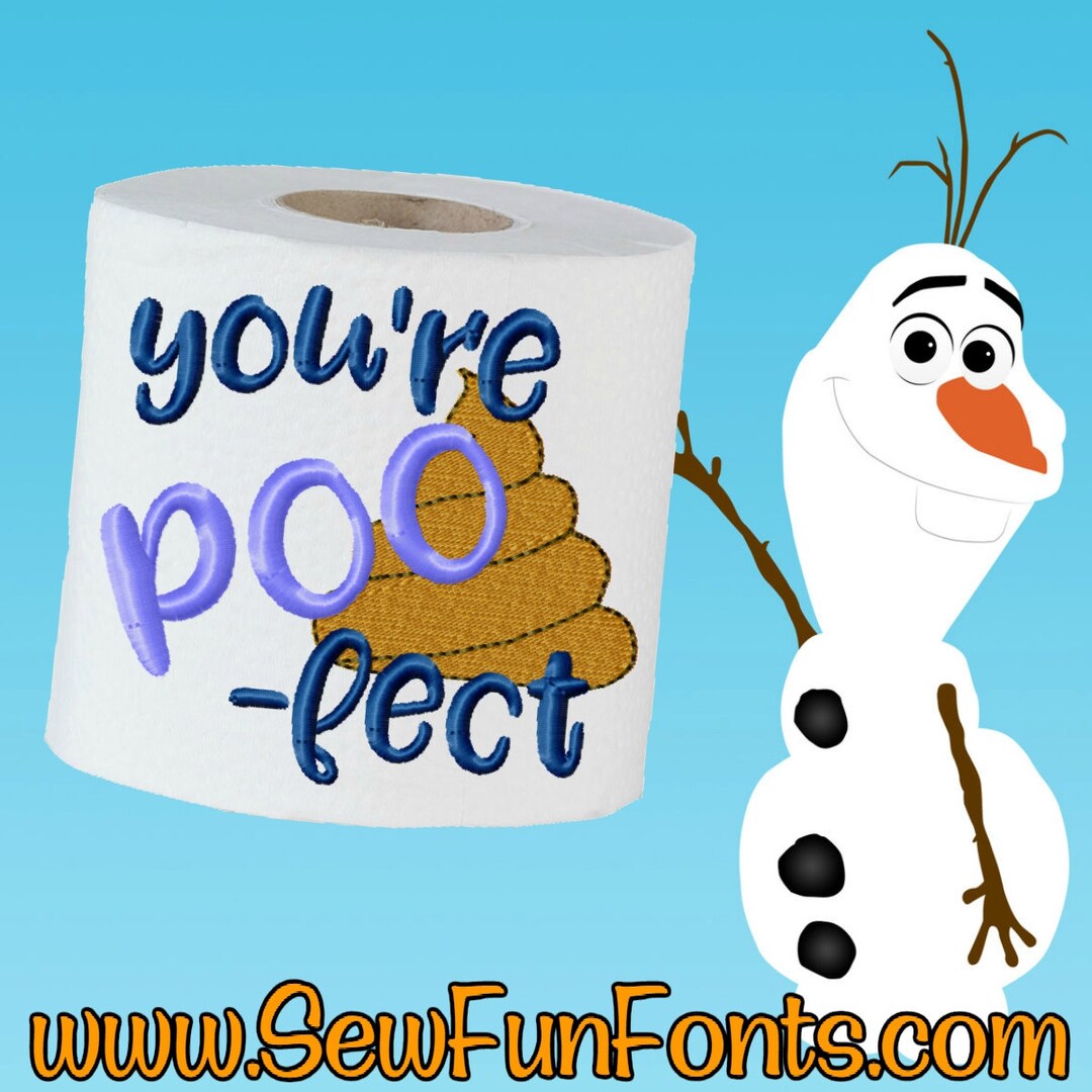 You're Poofect Toilet Paper Embroidery Design, 4x4 Hoop (instant ...