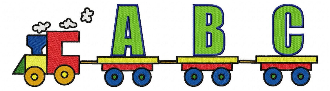Train Machine Embroidery Monogram Font Alphabet Design Set INSTANT ...