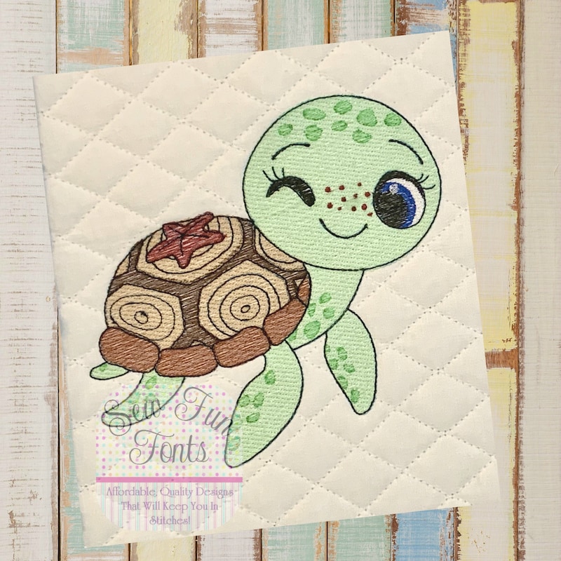 Turtle Embroidery Design - Etsy