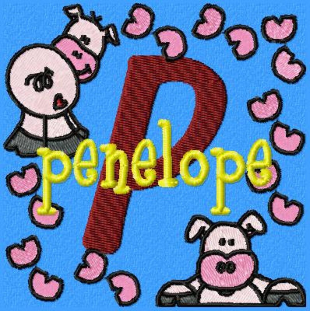 Piggy Machine Embroidery Monogram Font Alphabet Design Set INSTANT ...