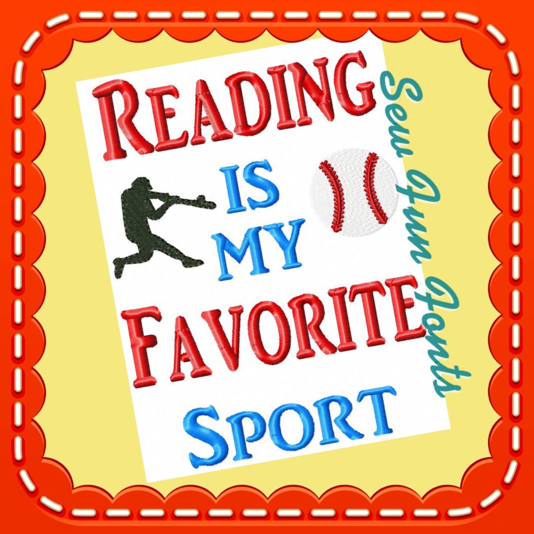 Reading is My Favorite Sport Baseball , Reading Saying, Book Saying ...