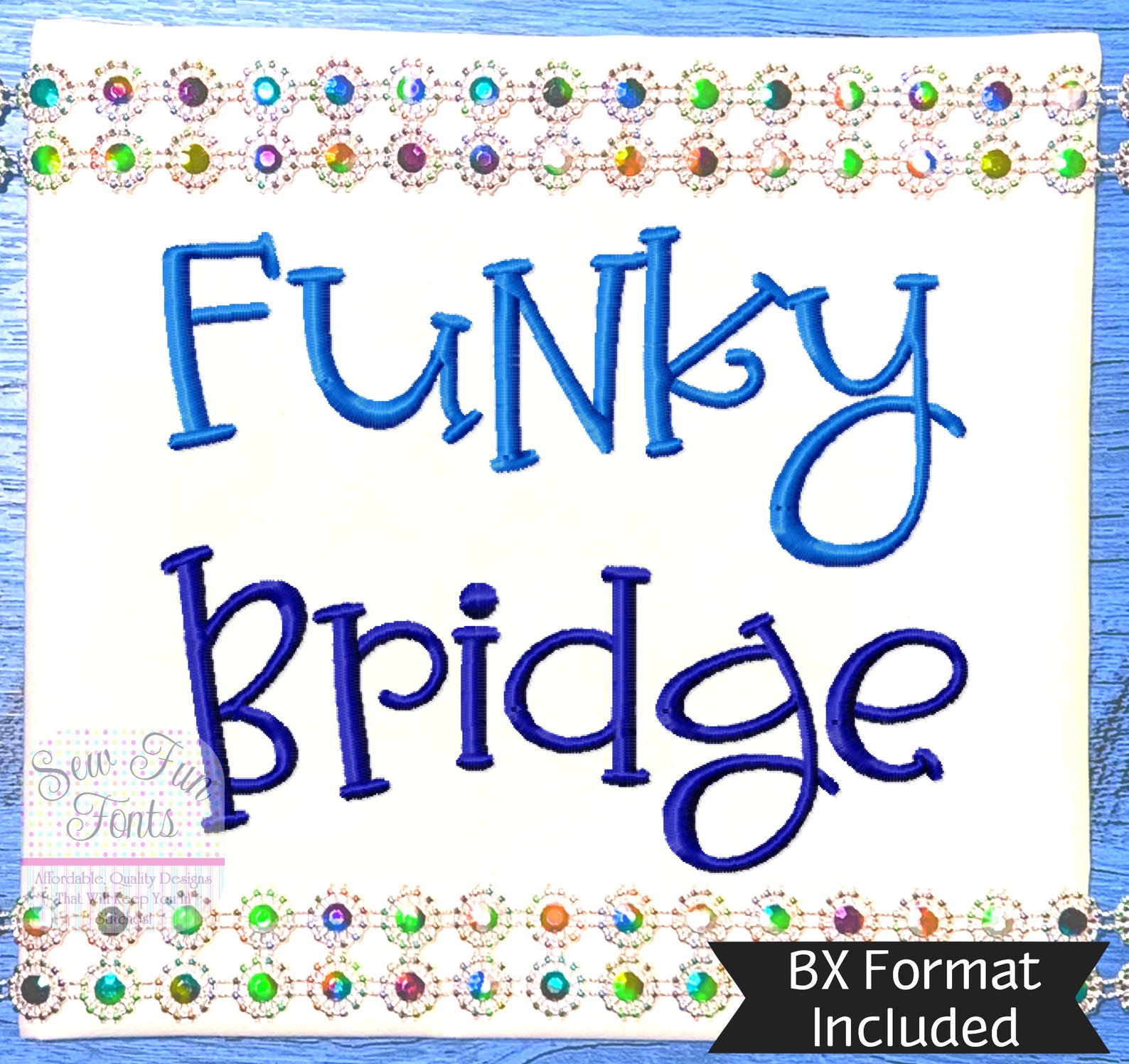 Funky Bridges Font Monogram 150 Machine Embroidery Font - Etsy