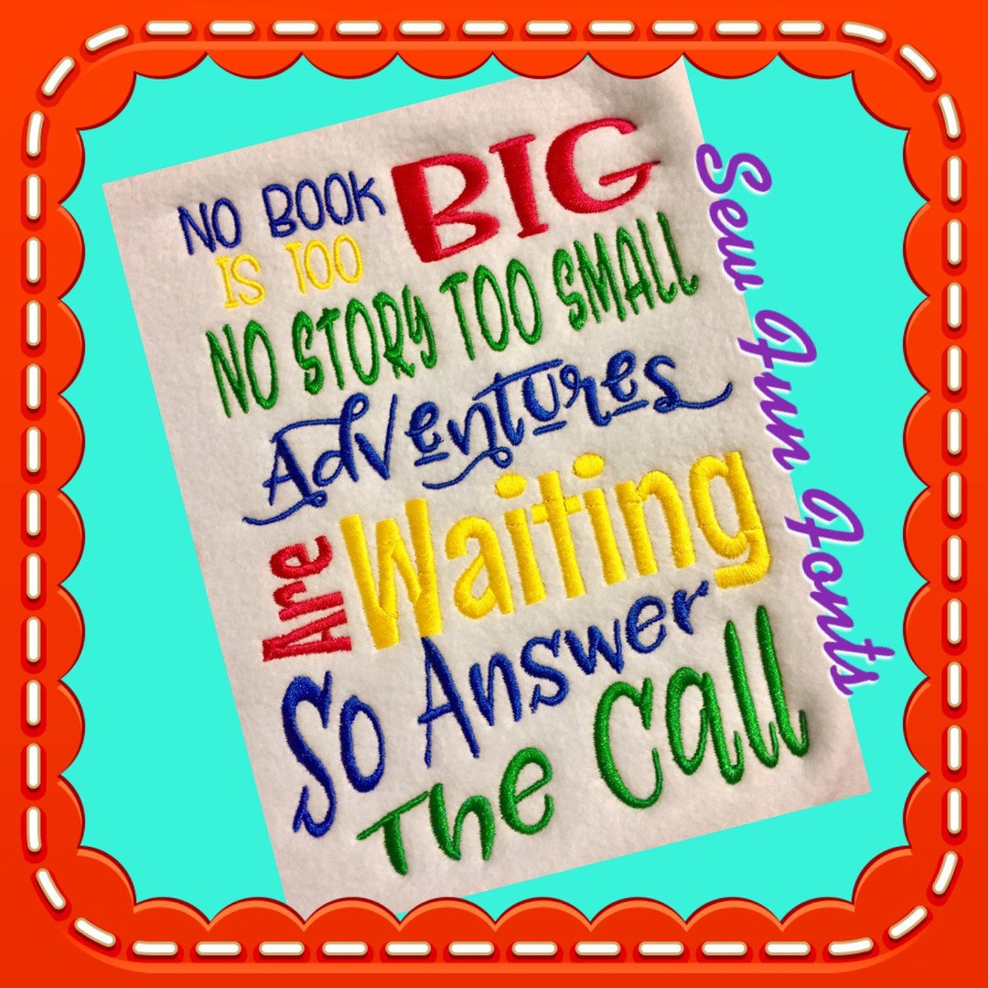 No Book is Too Big, No Story Too Small Reading Saying, Book Saying ...