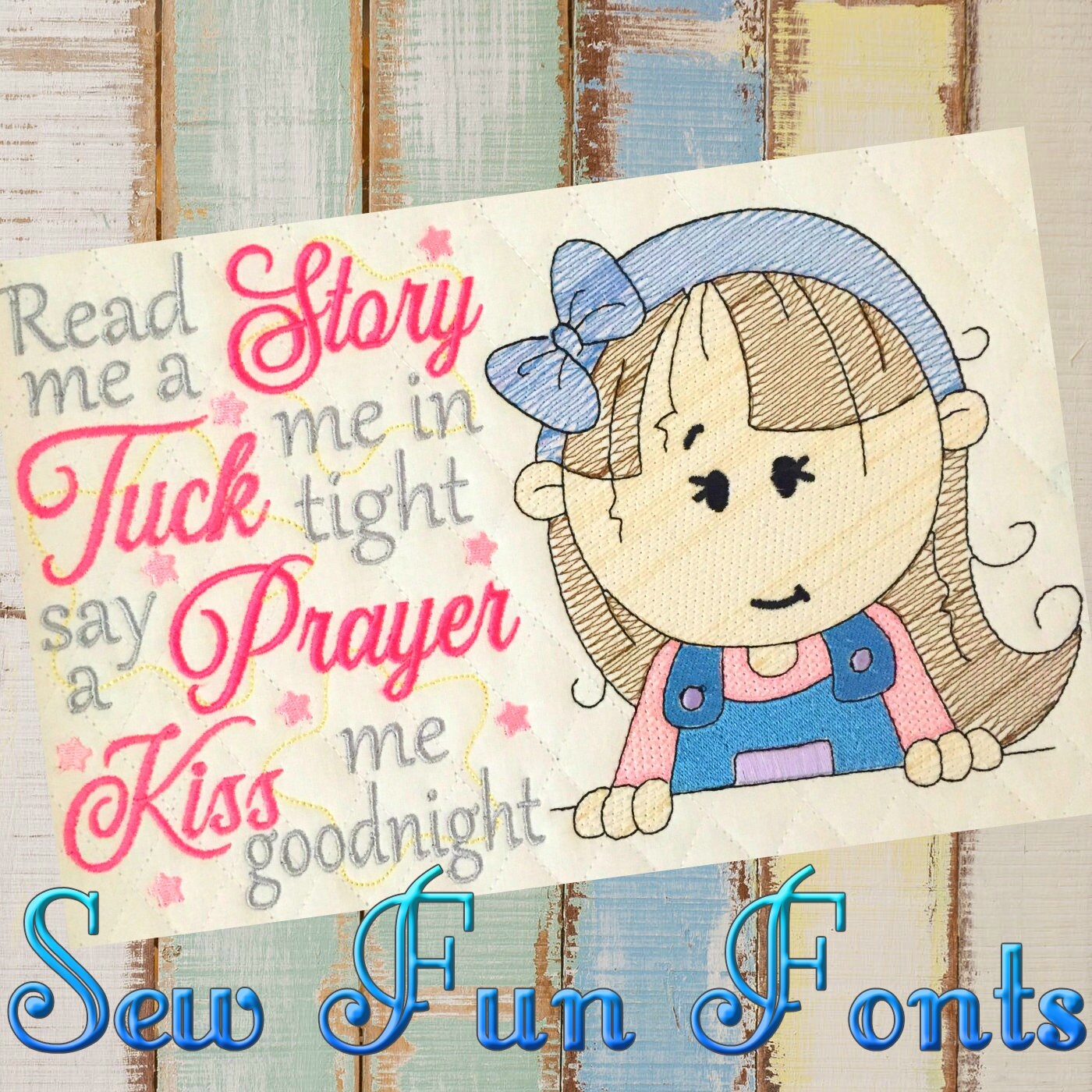 Read Me a Story Star Girl Reading Pillow Embroidery Design, 5x7 6x8 ...