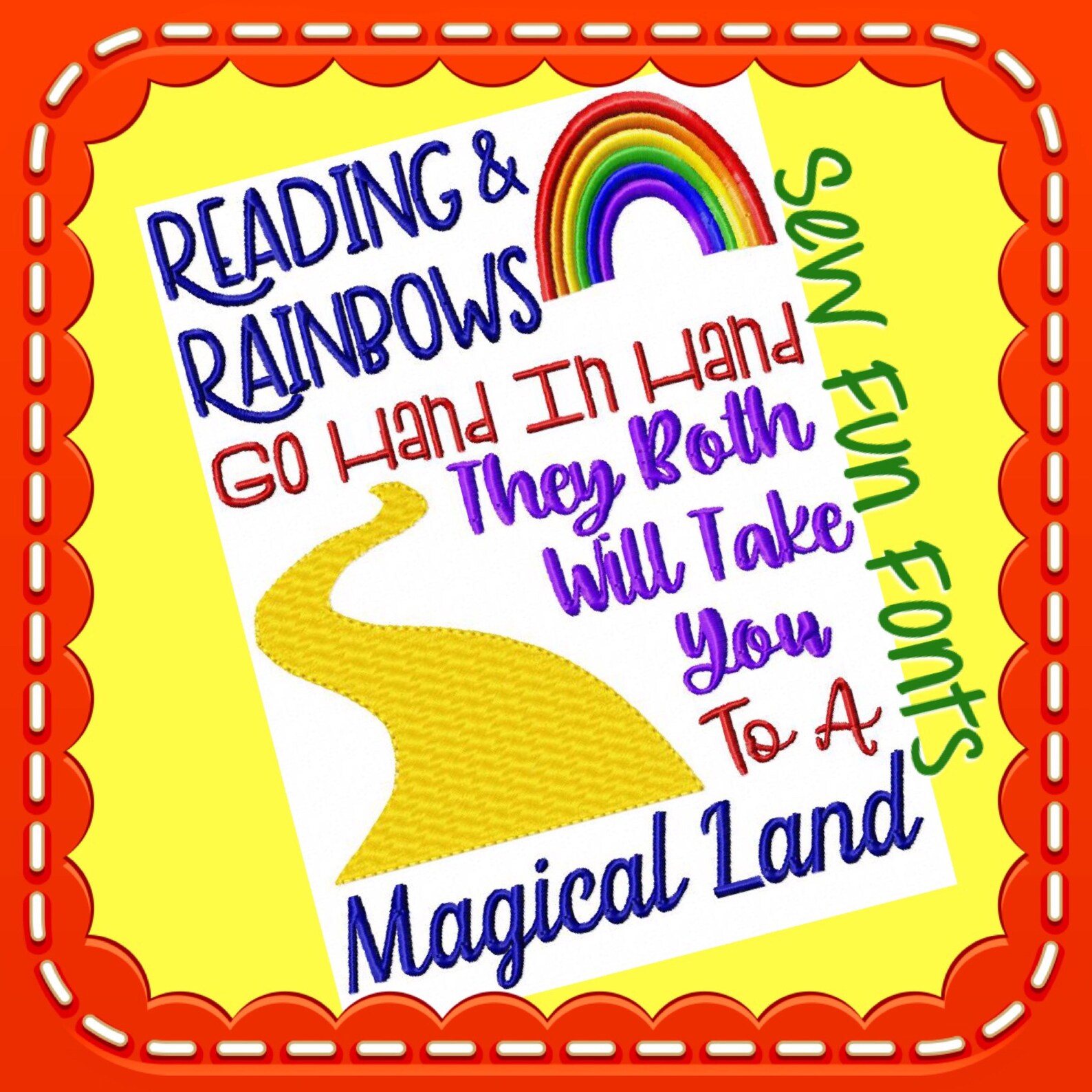 Reading and Rainbows Go Hand in Hand Reading Saying Book - Etsy