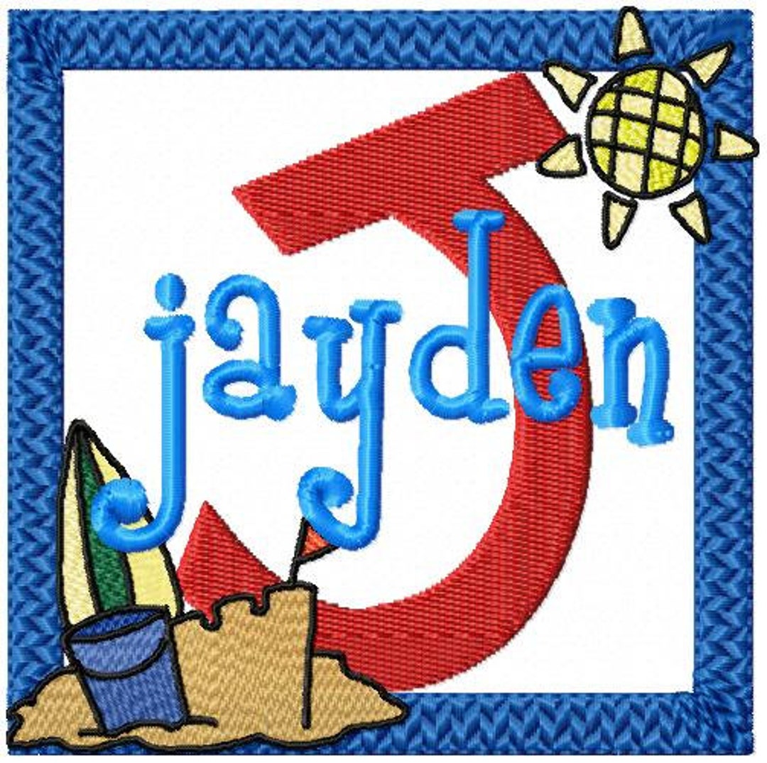 Beach Square Machine Embroidery Monogram Font Alphabet Design Set ...