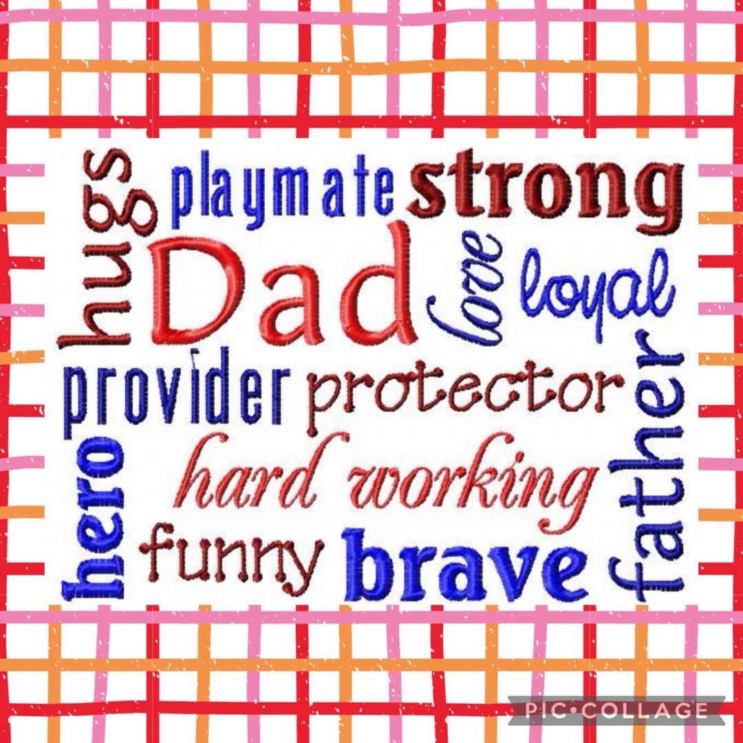 Dad Word Block ~ Subway Art Machine Embroidery Design INSTANT DOWNLOAD ...