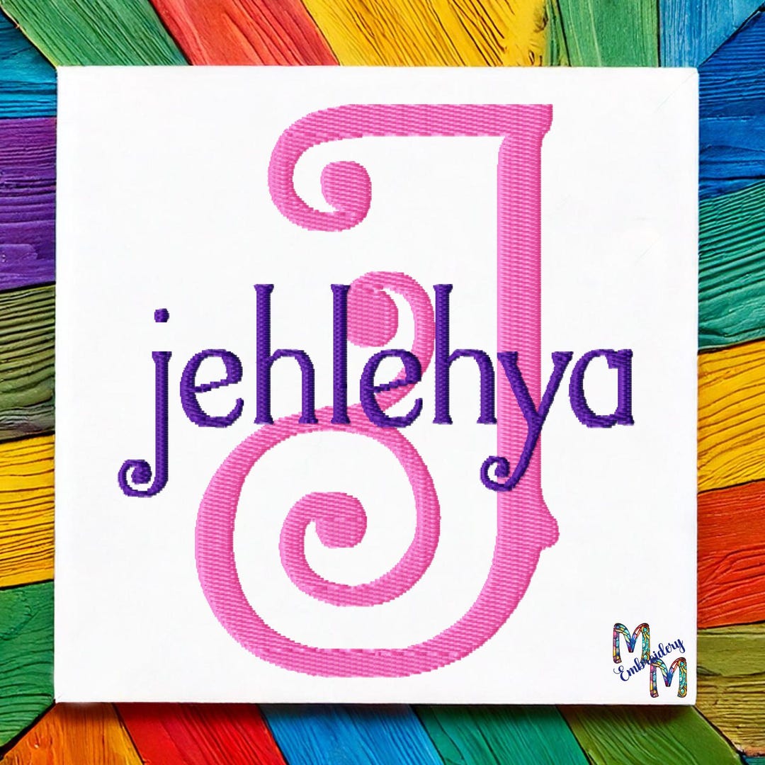 Stacked Monogram Embroidery Font #122 (instant Download) - Etsy