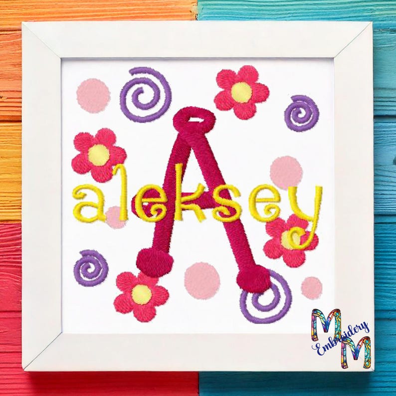 Girlie Girl Machine Embroidery Monogram Font Alphabet Design Set ...
