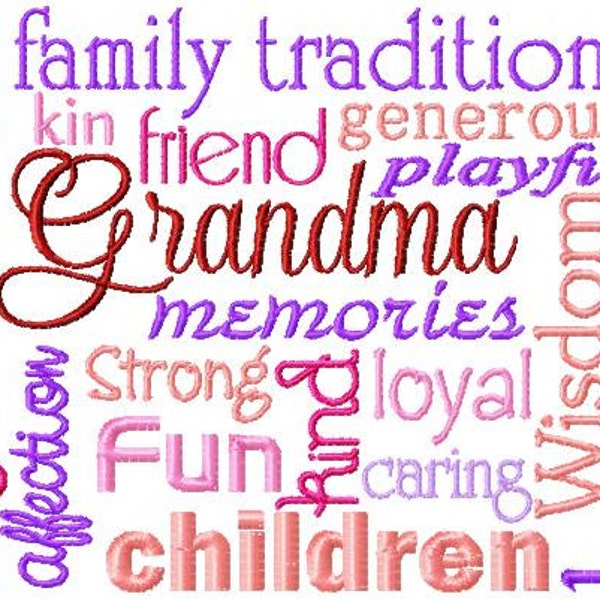 Grandma Word Art - Etsy