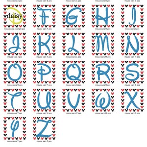 Mouse Ears Machine Embroidery Monogram Font Alphabet Design Set INSTANT ...
