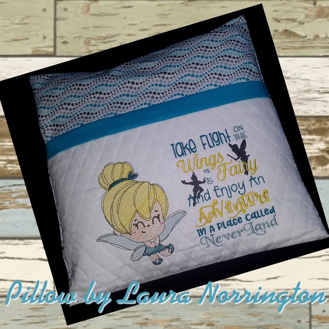 Take Flight on the Wings Tink Fairy, Reading Pillow Saying Pocket ...