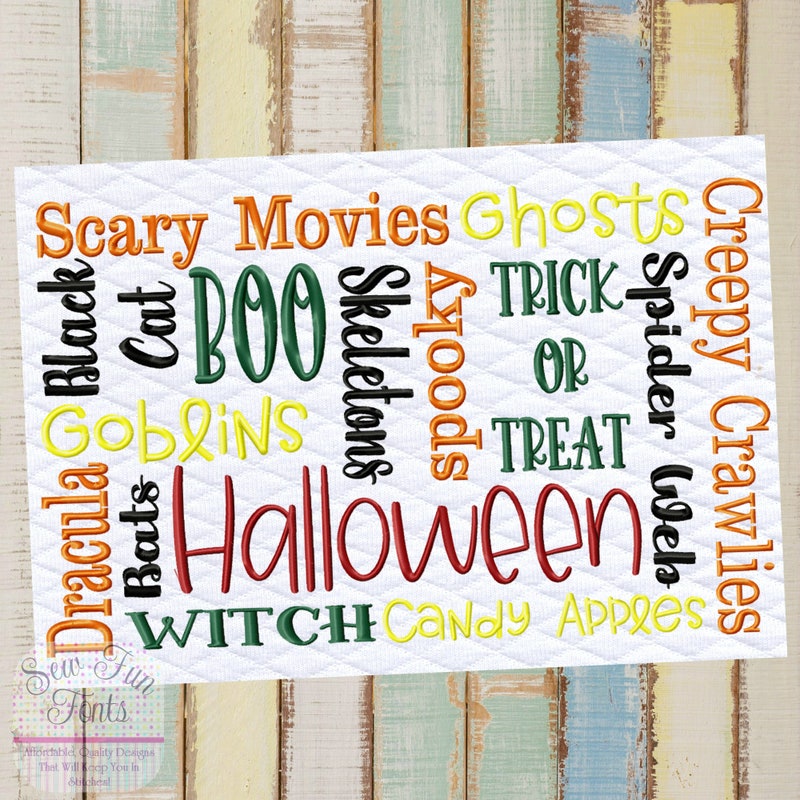 Halloween Word Block - Etsy