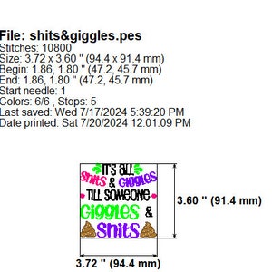 It's All Shits & Giggles Poop Design Toilet Paper Embroidery Design ...