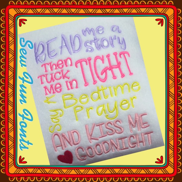 Read Me a Story Tuck Me in Tight Embroidery - Etsy