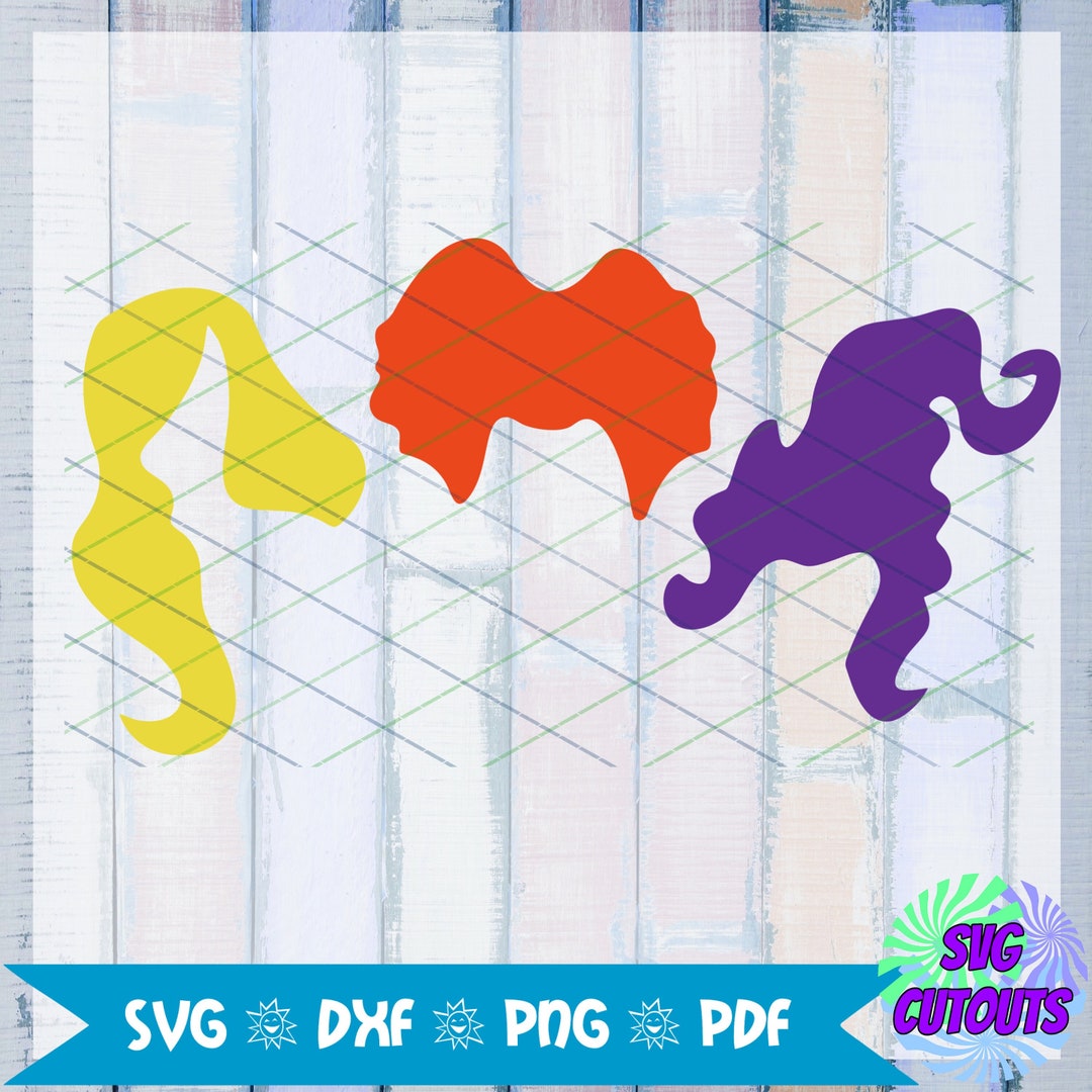 Halloween Witches Hair Design, SVG & DXF Cut Files, Silhouette, Cricut ...